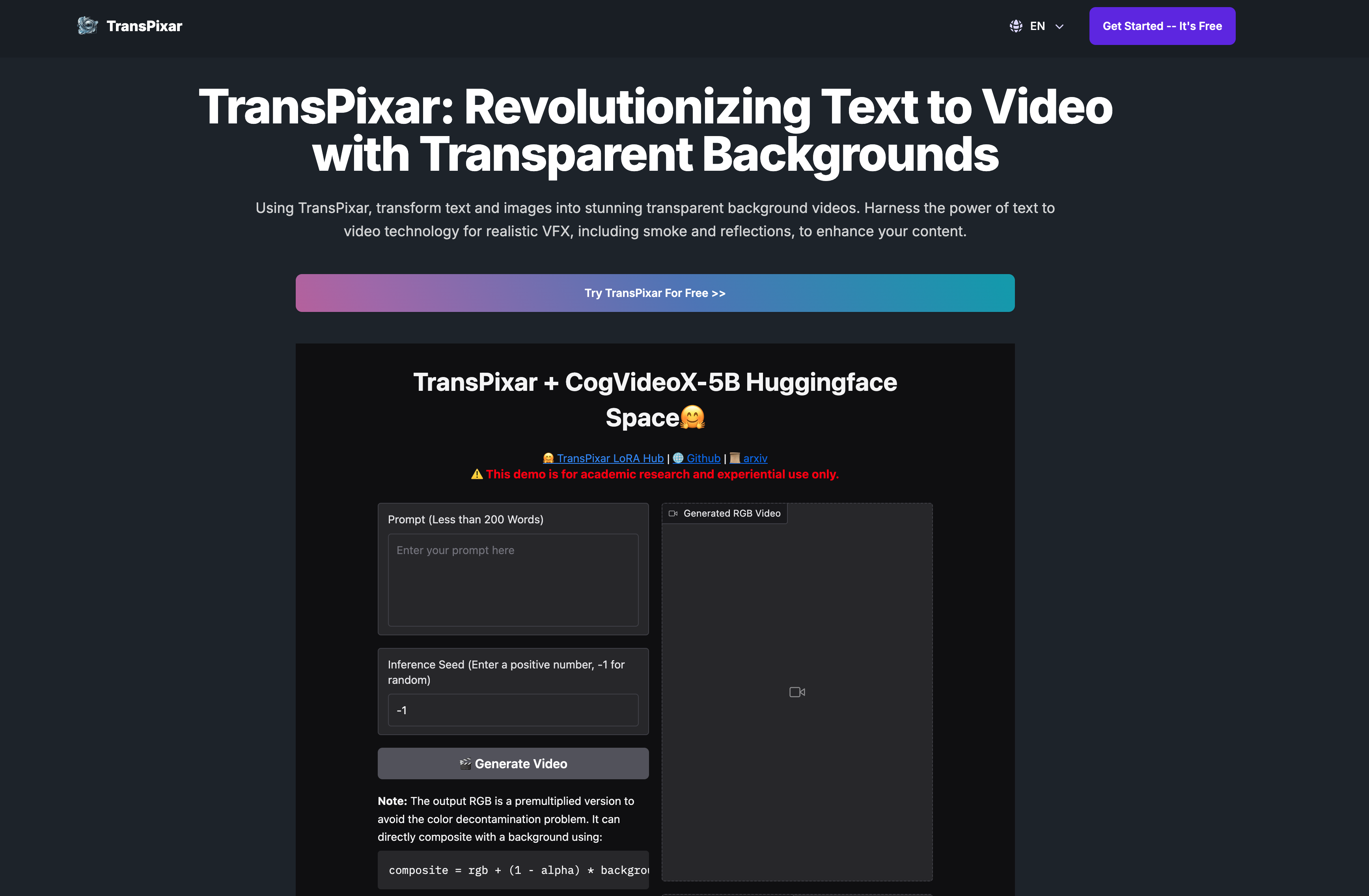 TransPixar: Create Transparent Background Videos Free